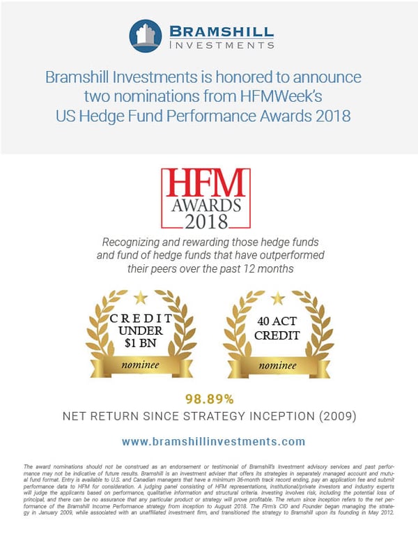 Bramshill Investments Nominated for Two Hedge Fund Awards